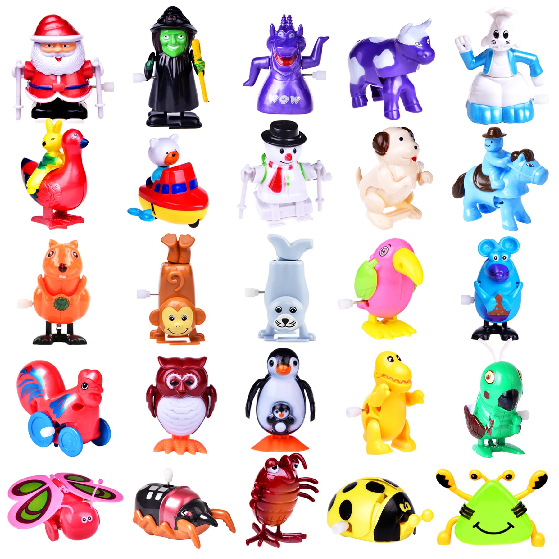 Wind Up Toys - 25pcs Wind-up Animals Toys Flipping Walking Jumping Clockwork Bulk Toys for Kids Birthday Gift Party Favors, Games Toys Kids Prizes,Treasure Box Toys,Prize Box