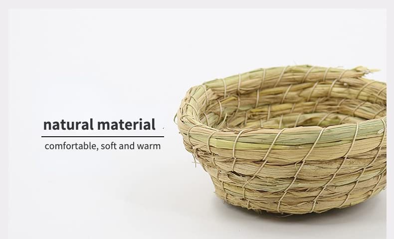 Yu’s north Bird Breeding Nest Bed for Parakeet Cockatiel Canary Lovebird and Small Parrot Cage Hatching Nesting Box (Straw)