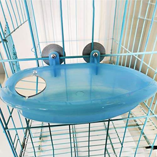 Yu’s north Bird Bathtub with Mirror Portable Bird Bath Bird Bathroom for Pet Parrots Bathing Tub Bath Box Bird Shower Bathtub Bird Cage Accessories (with Single Mirror)