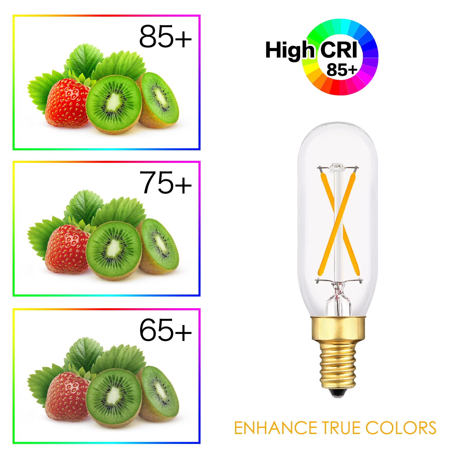 Dimmable T6 LED Bulb, 40W Candelabra Light Bulbs 3000K Soft White, Clear 4W T8 E12 Edison Bulbs, Small Filament LED Light Bulb for Chandelier, Ceiling Fan, Pendant,Wall Sconce Fixtures, 6 Pack