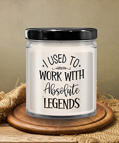The Improper Mug I Used to Work with Absolute Legends Candle Funny Retirement Ideas for Coworker Boss Leaving New Job Work Friend 9 Oz. Vanilla Scented Soy Wax