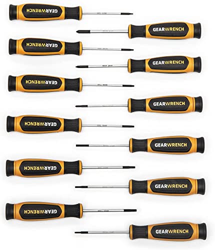 GEARWRENCH 12 Pc. Phillips/Slotted/Torx Mini Dual Material Screwdriver Set - 80057H