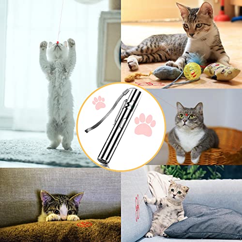 Laser Pointer for Cats, Small Cat Laser Toy, USB Laser Pen Kitten Toys, 7 in 1 Rechargeable Cat Toy Laser Light, Multiple Pattern Red Light for Dogs Pets