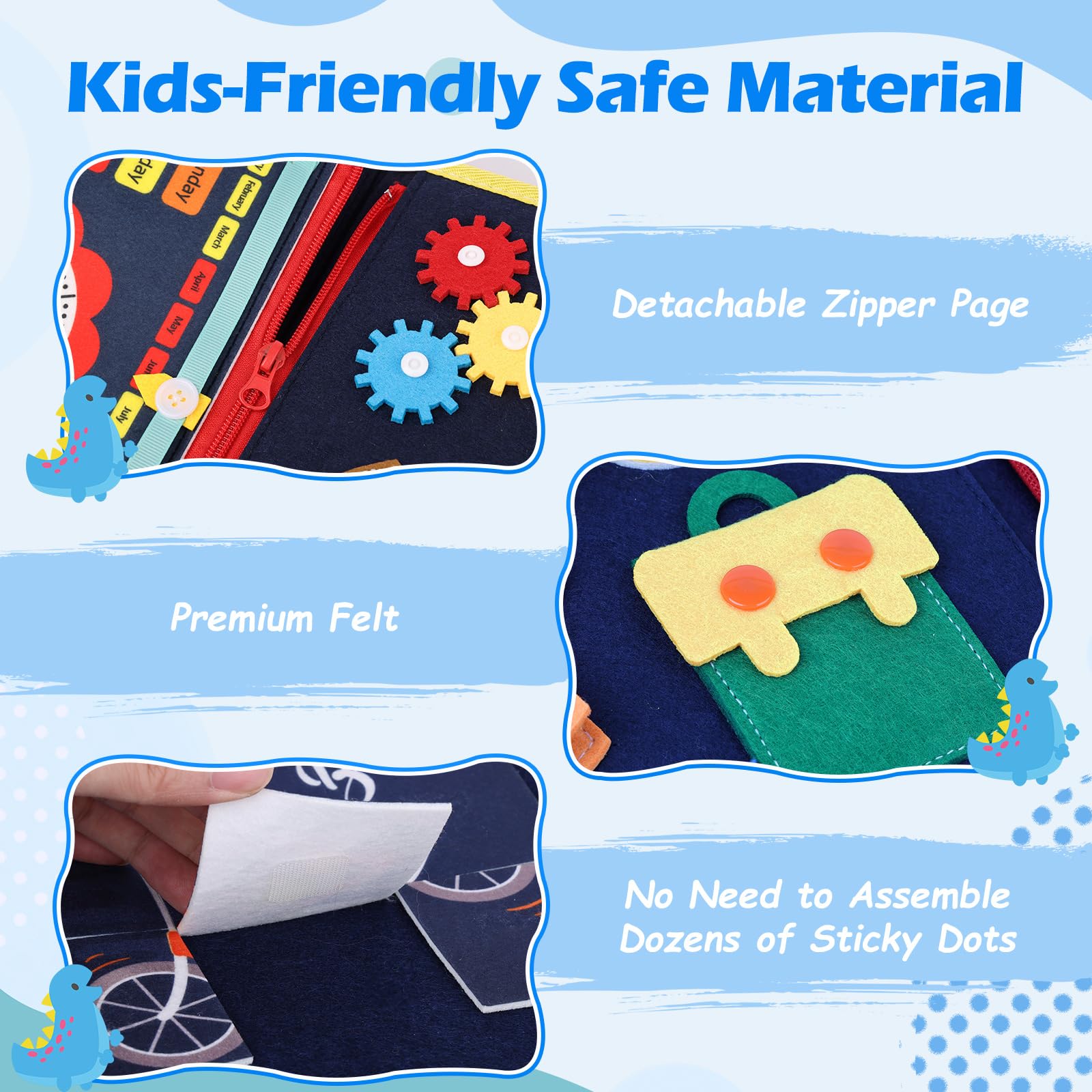 GOLDTIMO Busy Board Bag, Toddler Travel Bag, Quiet Book Bag,