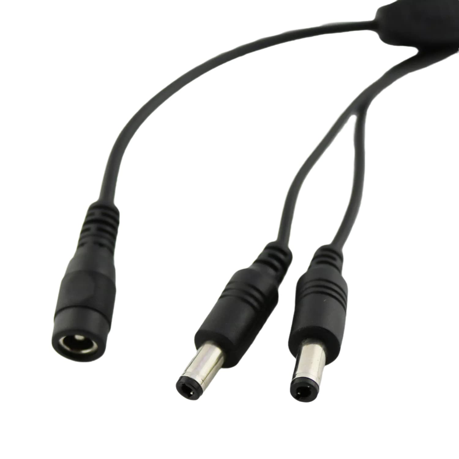 UpperFu 2pcs CCTV DC Power Splitter Cable 5.5mm x 2.5mm Female Jack to 2 Male Splitter Connector Cable 5.5mm x 2.5mm Adapter for LED Strip Surveillance Camera Security Camera