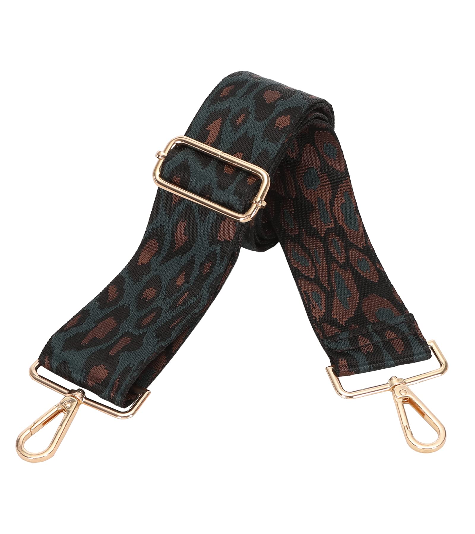 GINJKGO Purse Strap Replacement Crossbody - Wide Shoulder Straps for Bags, Adjustable Canvas Bag Strap for Purses Leopard Print Pattern 2 inches