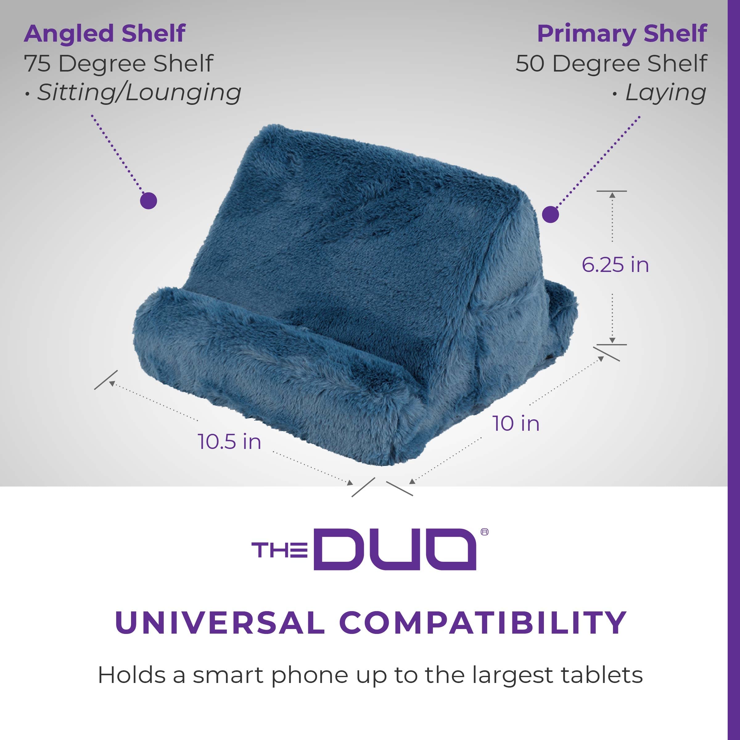 THE DUO Super Plush Multi-Angle Viewing Stand for iPad, Tablet, Phone - Memory Foam Tablet Stand - Portable Tablet Holder for Travel and Work from Home - Leopard, 10 x 10 x 6.75 inches