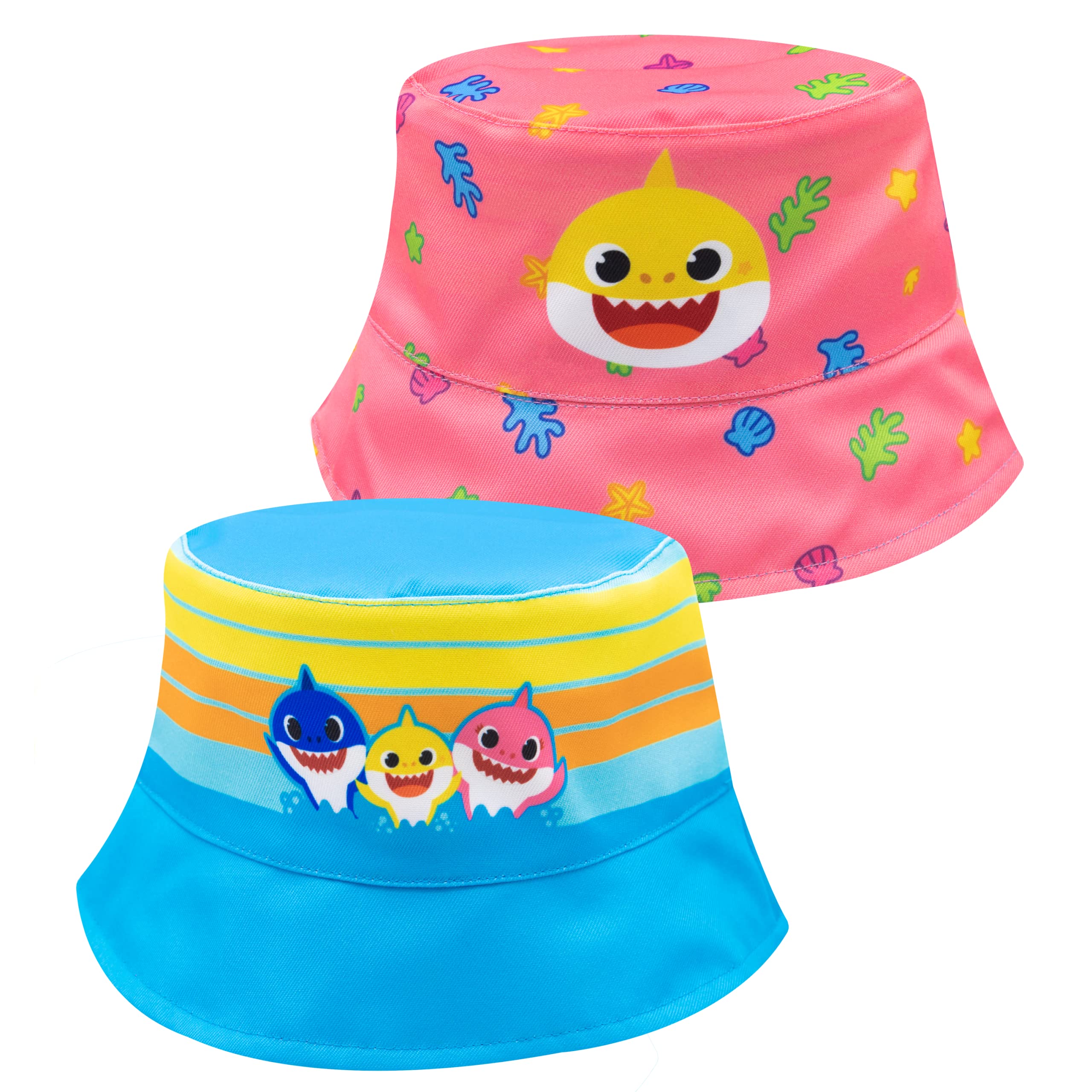 Reversible Pinkfong Baby Shark Sun Hat for Toddler Girls, Boys, and Kids