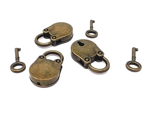 Honbay 3pcs Vintage Antique Style Mini Archaize Padlocks Key Lock with Key