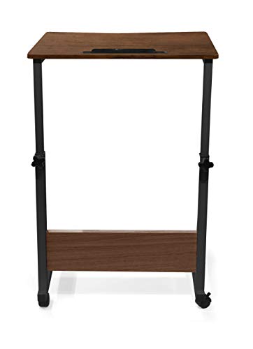 Urban Lifestyle Wood Adjustable Rolling Laptop Desk, Black