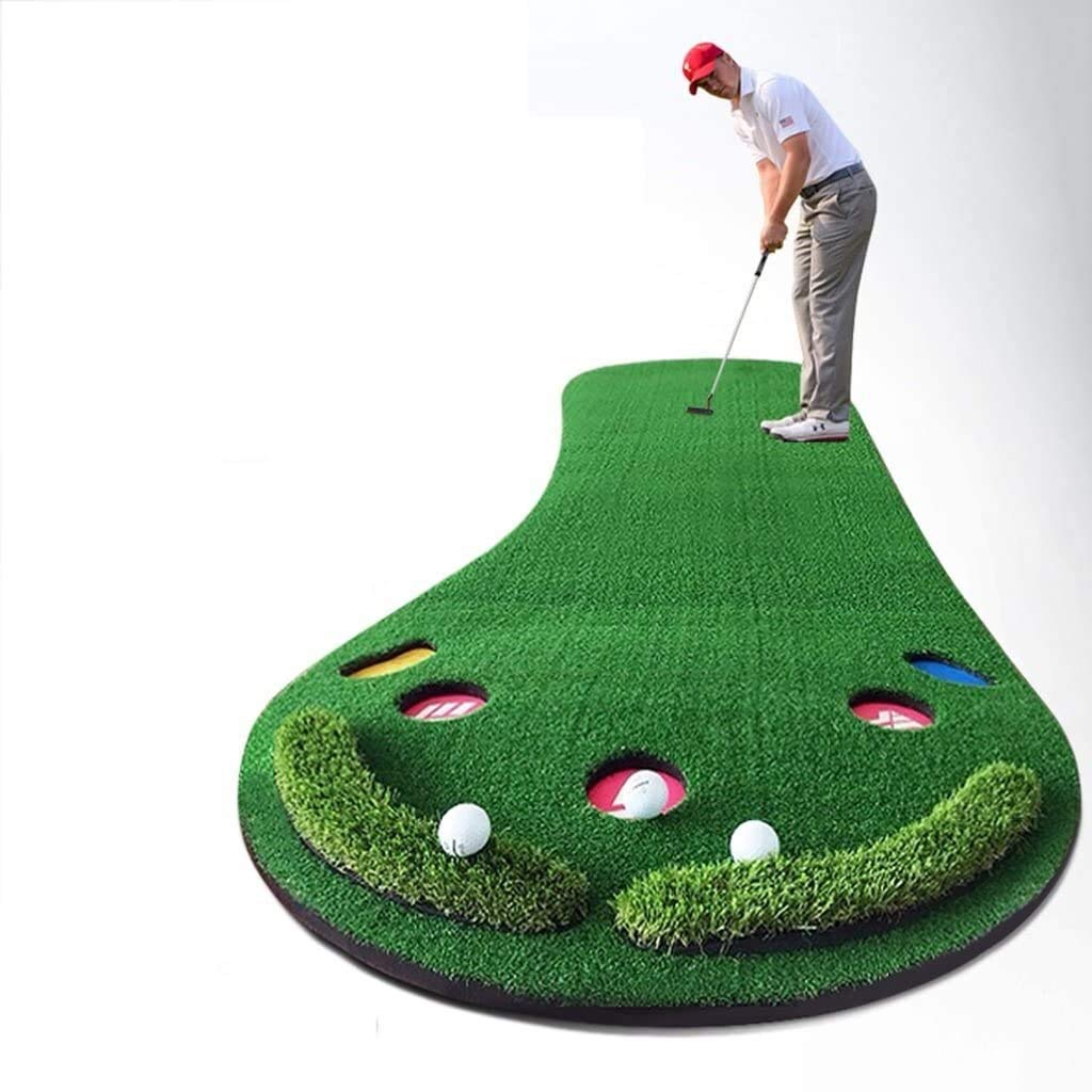 Golf Putter Mat Golf Training Equipment Family Golf Putting Mat Indoor Putting Trainer Set Garden Mini Green Office Golf Practice Mat