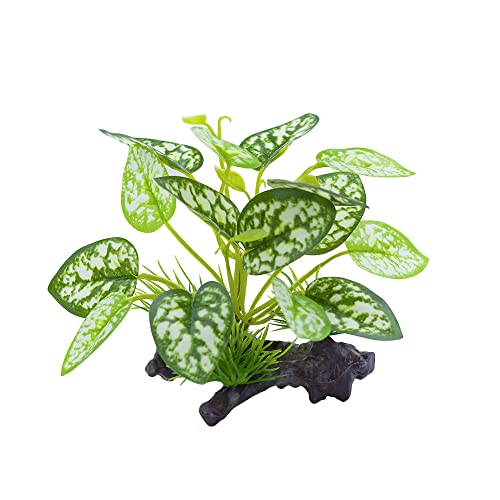 MRTIOO Reptile Artificial Plants, Terrarium Plants Decorations Supplies, Rainforest Ground Plant, Amphibian Habitat Hideout Tank Accessories (E)