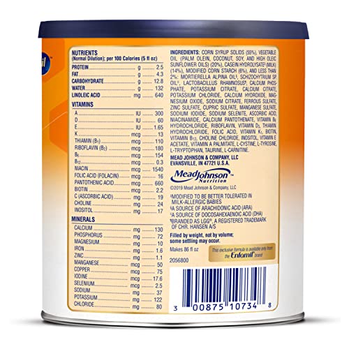 Enfamil Nutramigen Hypoallergenic Toddler Formula with Iron, Lactose Free, Colic Relief from Cow's Milk Allergy Starts in 24 Hours, Brain Building DHA, 12.6 Oz Can, 6 Count