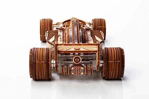 Mechanical Veter Models Wooden and Plastic 3D Puzzle Racer V3 Formula One F1 Racing Car Self-Assembly Set
