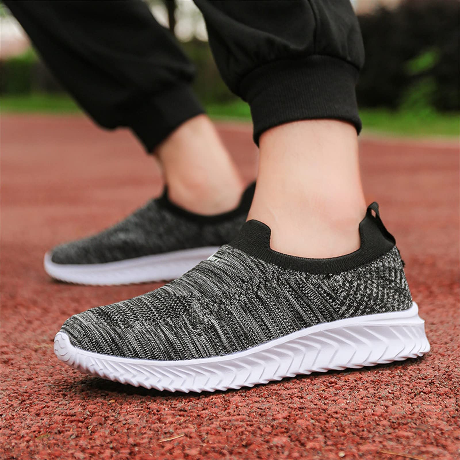 FASDNENDYS Men Couple Shoes Summer Large Size Lightweight Mesh Outdoor Non Slip Casual Running Shoes Men Sneaker Size 10 Grey