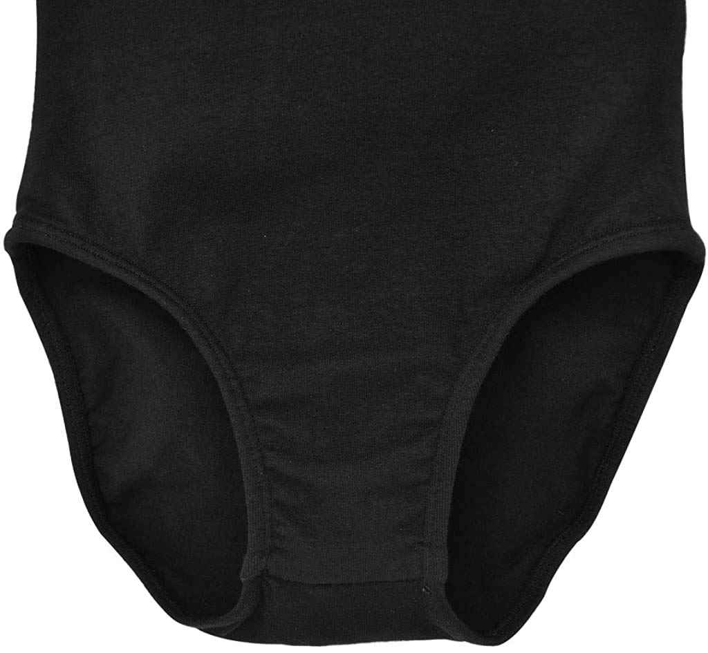 Dancina Black Leotard Short Sleeve Girls Modest Coverage Breathable Ballet Dance Unitard 10Black