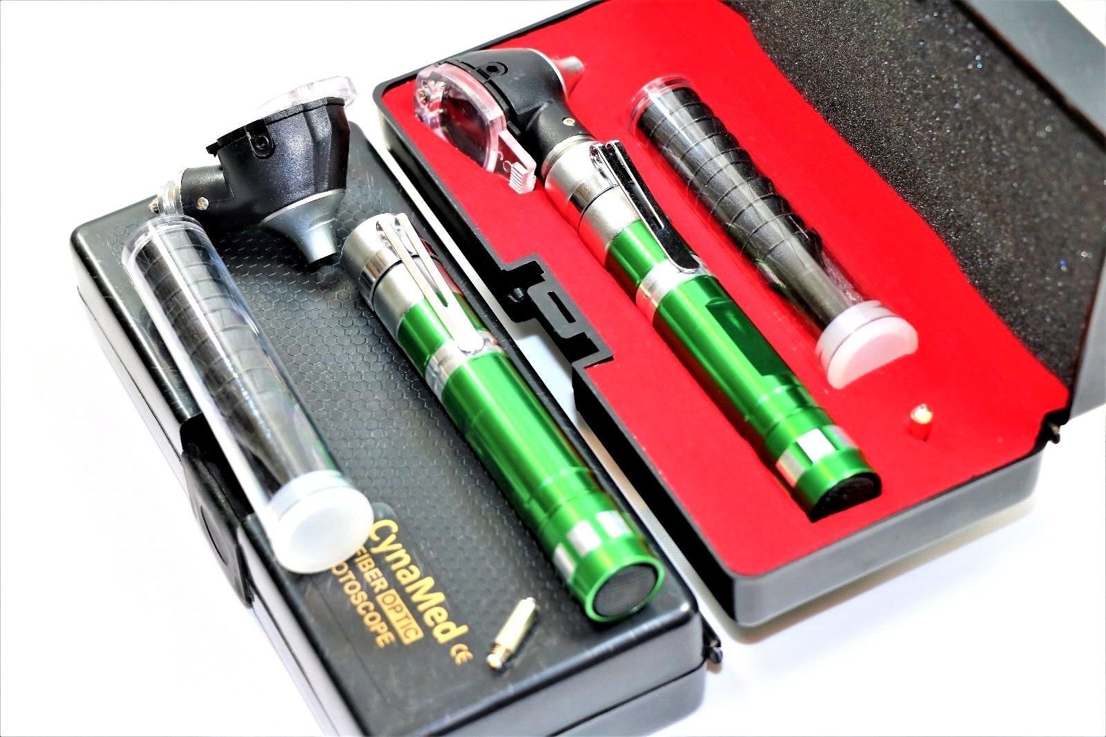 Premium 3.2V Pro Led Otoscope Set Fiber Optic with Hard Case Plus 1 Extra Bulb Cynamed