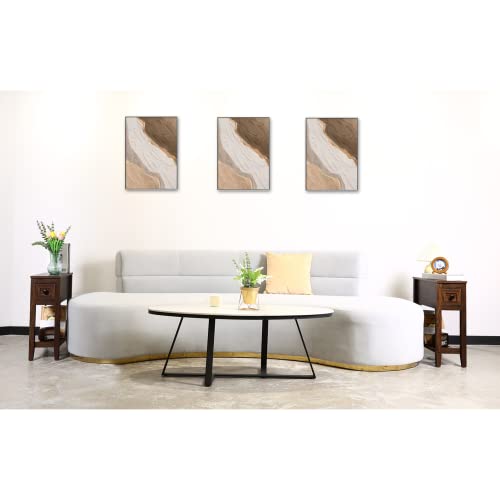 LUSUOWLZ Chairside Narrow End Table, Solid Wood Recliner Side Table with Drawer, Slim Nightstand Bedside Table for Living Room Bedroom
