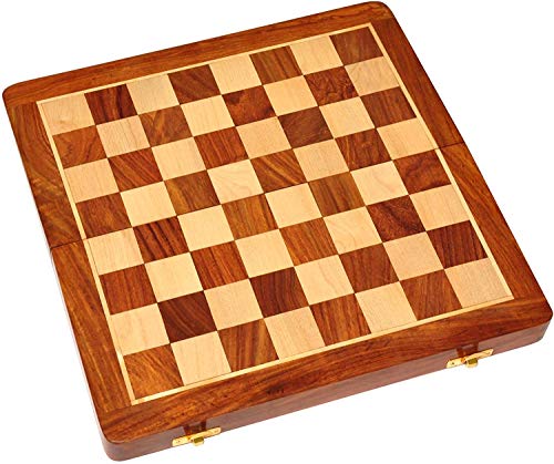 STORE INDYA Handmade Premium Wooden Magnetic Folding Chess Board Set with Storage Box -12 Inch| Travel Chess Board Game |Tournament Chess Set| Strategy Educational Board Games for Kids Adults Teens