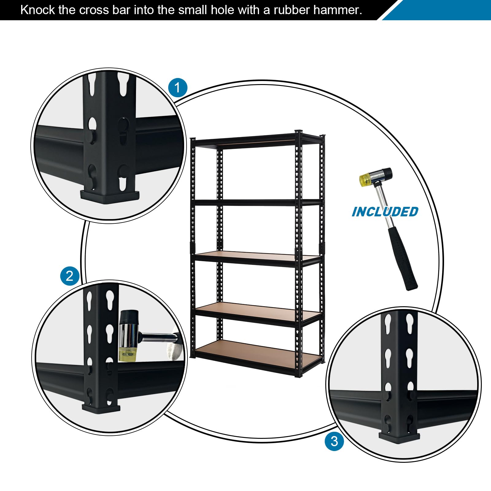 PACHIRA E-Commerce 5 Tier Storage Shelves 31.5" W x 15.75" D x 72" H, Adjustable Metal Shelving Heavy Duty Garage Shelving Unit Utility Rack Shelf for Storage Warehouse Pantry Closet, Black