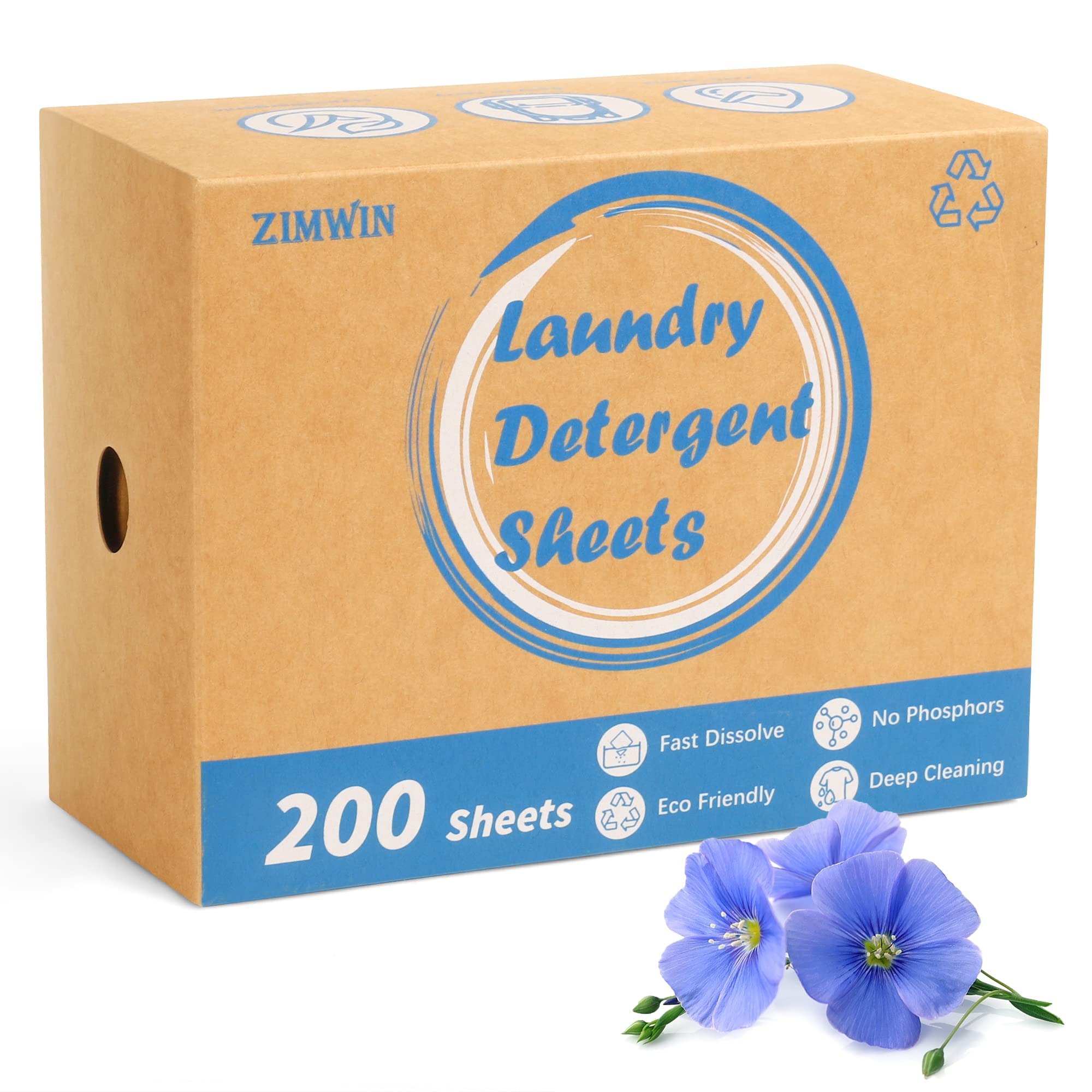 Laundry Detergent Sheets, 200 Sheets Fresh Linen Scent Laundry Sheets - Eco-Friendly Hypoallergenic Liquidless Washing Supplies for Dorm Travel Camping, 200 Loads