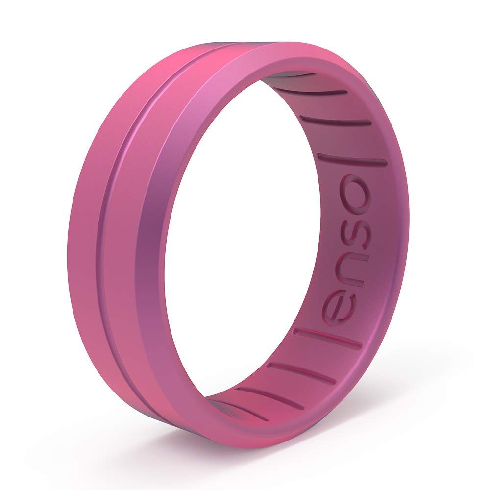 Enso Rings Classic Legends Contour Silicone Ring β Multi Color Unisex Wedding Engagement Band β Comfortable Breathable Band for Athletes β 6.6mm Wide, 1.75mm Thick (Fairy, 7)