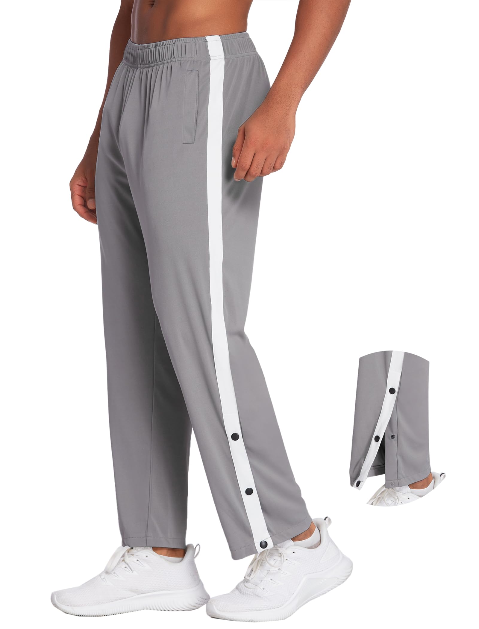 Deyeek Mens Wide Leg Sweat Pants Open Bottom Baggy Athletic Pants with Drawstring Lightweight Warm-Up Sweatpants Black