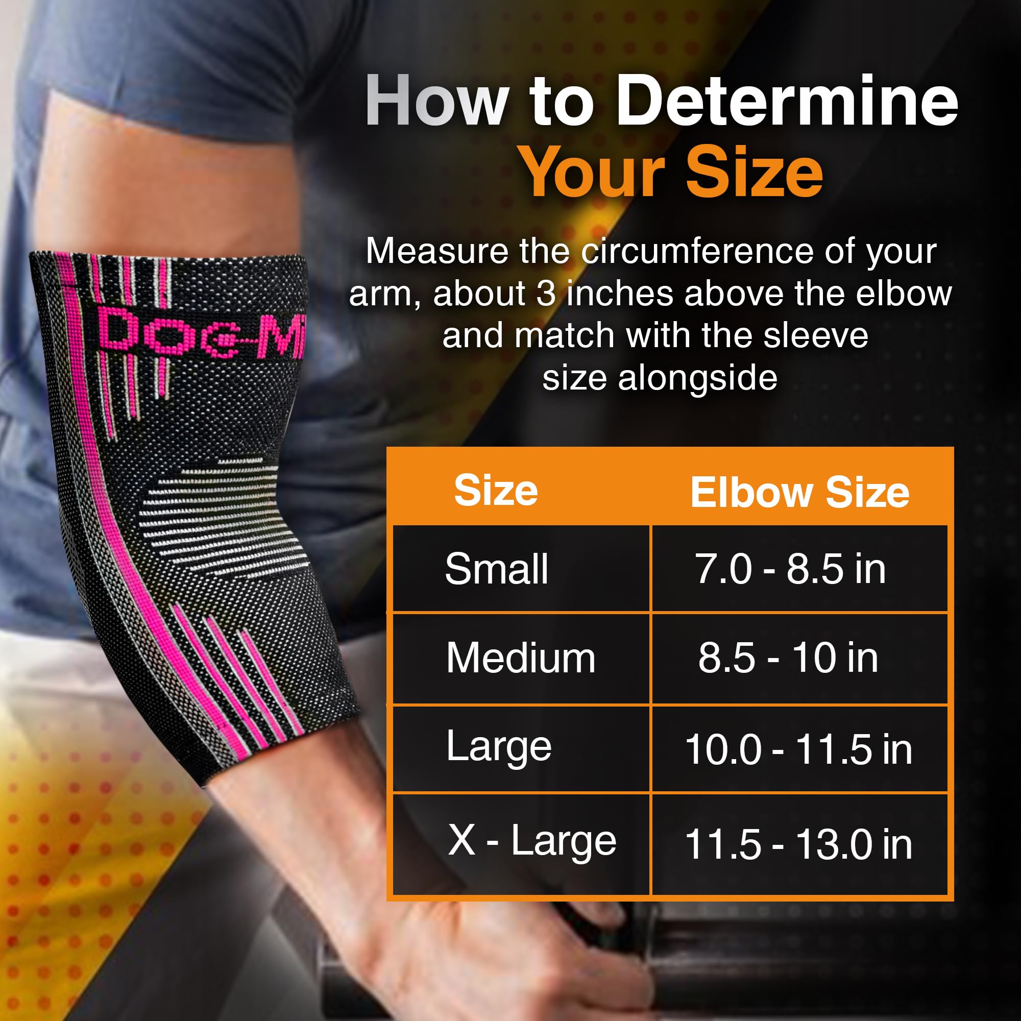 Doc Miller - Compression Elbow Brace: Support for Tendonitis, Bursitis, Tennis, Arthritis, Workouts - Elbow Sleeves for Men & Women, Joint Pain, Enhance Fitness, Pain Relief, 2 Packs, Pink, Medium
