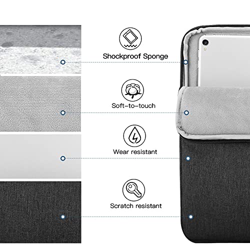 TiMOVO 9-11" Tablet Sleeve Bag for iPad 10th Gen. 10.9",iPad 9th/8th/7th Gen. 10.2",iPad Air 11/Air 5th/4th Gen. 10.9",Galaxy Tab A9+/A9 Plus 11",Protective Bag Fit Smart Keyboard, Black