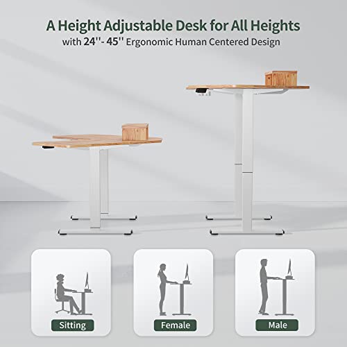 FEZIBO Corner Standing Desk, 48 Inches L Shaped Standing Desk, Electric Stand Up Corner Desk, Home Office Sit Stand Desk with Rustic Top and Black Frame