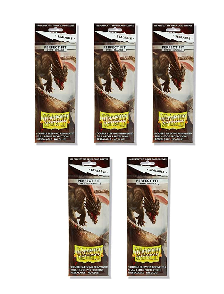 Dragon Shield 100 Standard Size Smoke Resealable Sleeves (5 Packs)