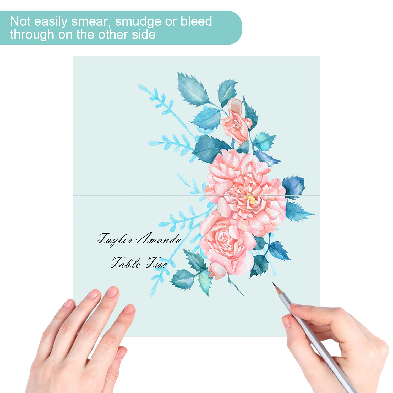 Place Cards for Table Setting, 120 Pack Table Name Tent Cards, Floral Blank Seating Place Cards for Weddings, Food Buffet, Parties, Dinner Table, Christmas, Thanksgiving