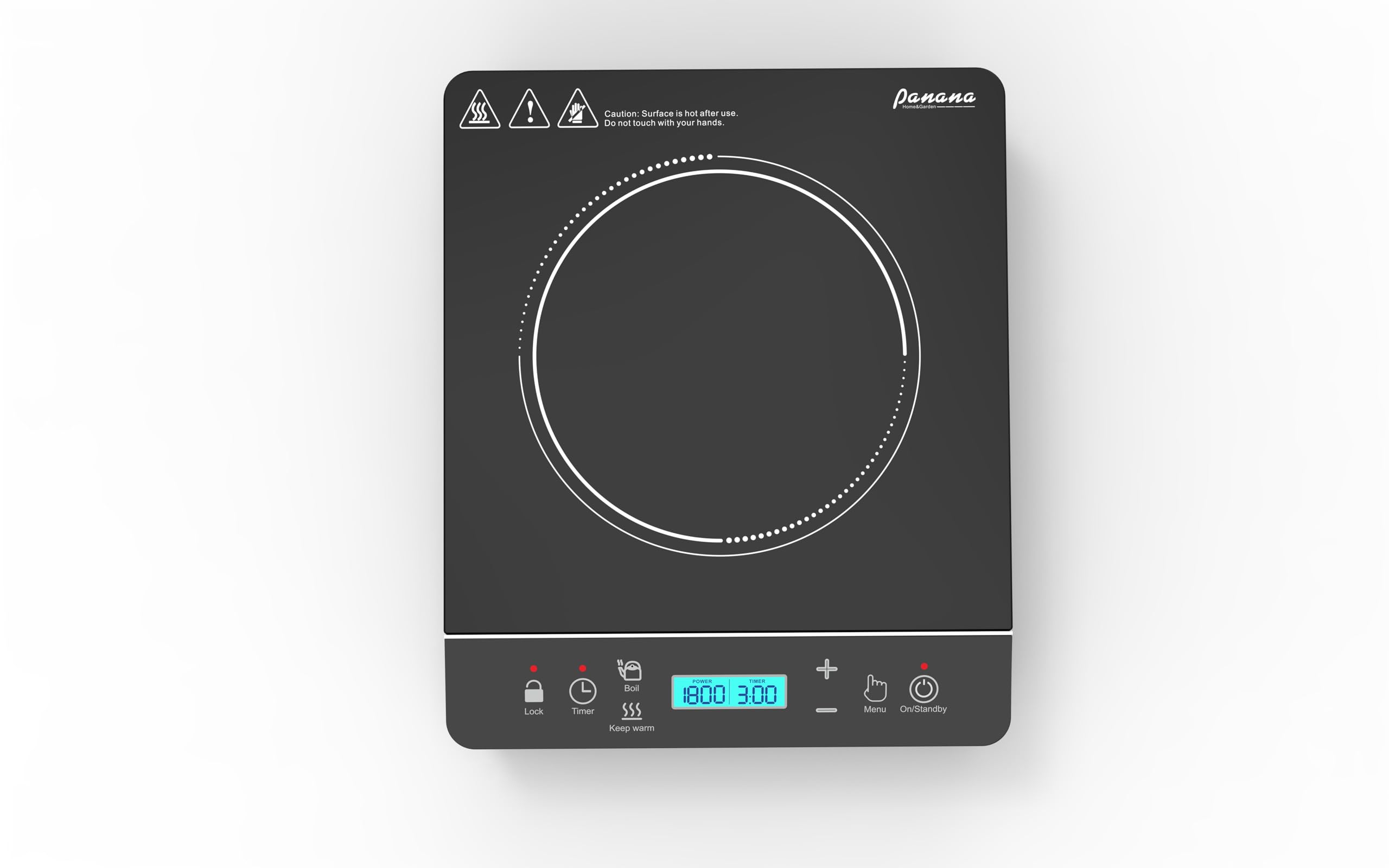 Panana Portable Induction Cooktop, 1800 Watts Induction Burner with LCD Sensor Touch, Induction Hot Plate with Safety Shutoff Function for Cooking, Single (BLUE LCD Dispaly - Silver)