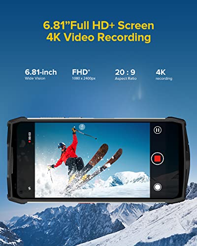 Ulefone Power Armor 13 (8GB + 128GB) Rugged Smartphone, 13200mAh Large Battery, FHD+ 6.81" Screen Octa-core 48MP Quad Camera Android 11, NFC OTG Wireless Charging, IP68 Waterproof Unlocked Cell Phone