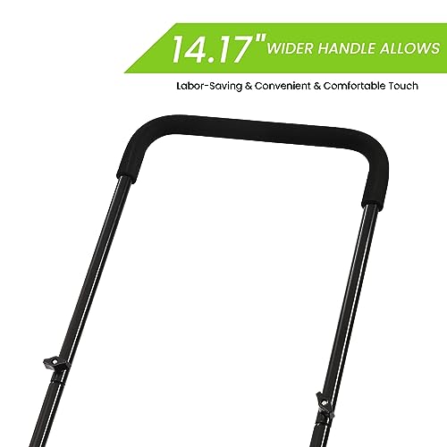 TBVECHI Cordless Manual Lawn Mower with 5-Blades, Adjustable Cutting Handle Height Push Lawn Mower with Grass Catcher, 5381ft2 Grass Cutter (20")