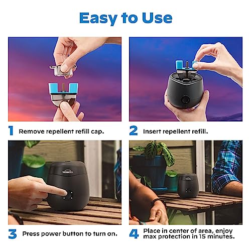 Thermacell E55 E-Series Rechargeable Mosquito Repeller with 20β Mosquito Protection Zone; 2 Pack Bundle, Graphite; Includes 12-Hr Repellent Refill; DEET Free Bug Spray Alternative; Scent Free