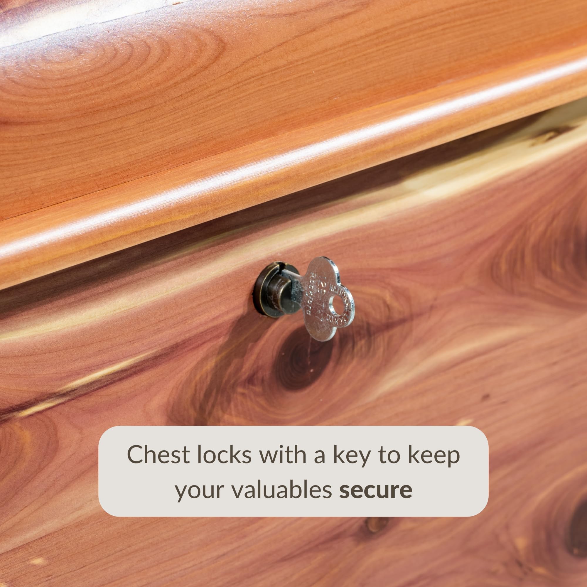 DutchCrafters 45" Amish Heirloom Aromatic Red Cedar Hope Chest with Waterfall Edge, Storage Trunk with Lock for Blankets and Keepsakes - Made in America (Large - 45", Natural)