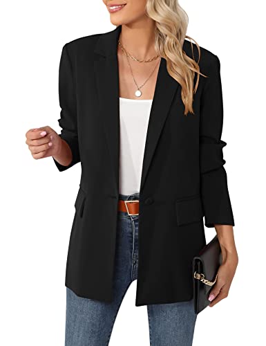 LUYAA Black Blazer for Women Business Professional Oversized Blazers for Women Black S