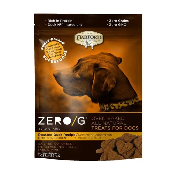 ZERO/G Dog Treat Roasted Duck Recipe Oven Baked Superfoods Zero Grain No Corn No Soy (36 OZ)
