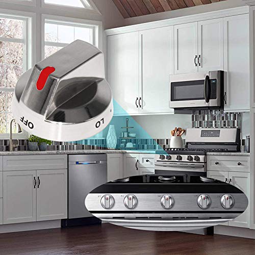 DG64-00473A Top Burner Control Dial Knob Range Oven replacement Compatible with Samsung Range Oven Gas Stove Knob NX58F5700WS NX58H5600SS NX58H5650WS NX58J7750SS NX58M6850SS (5pcs)