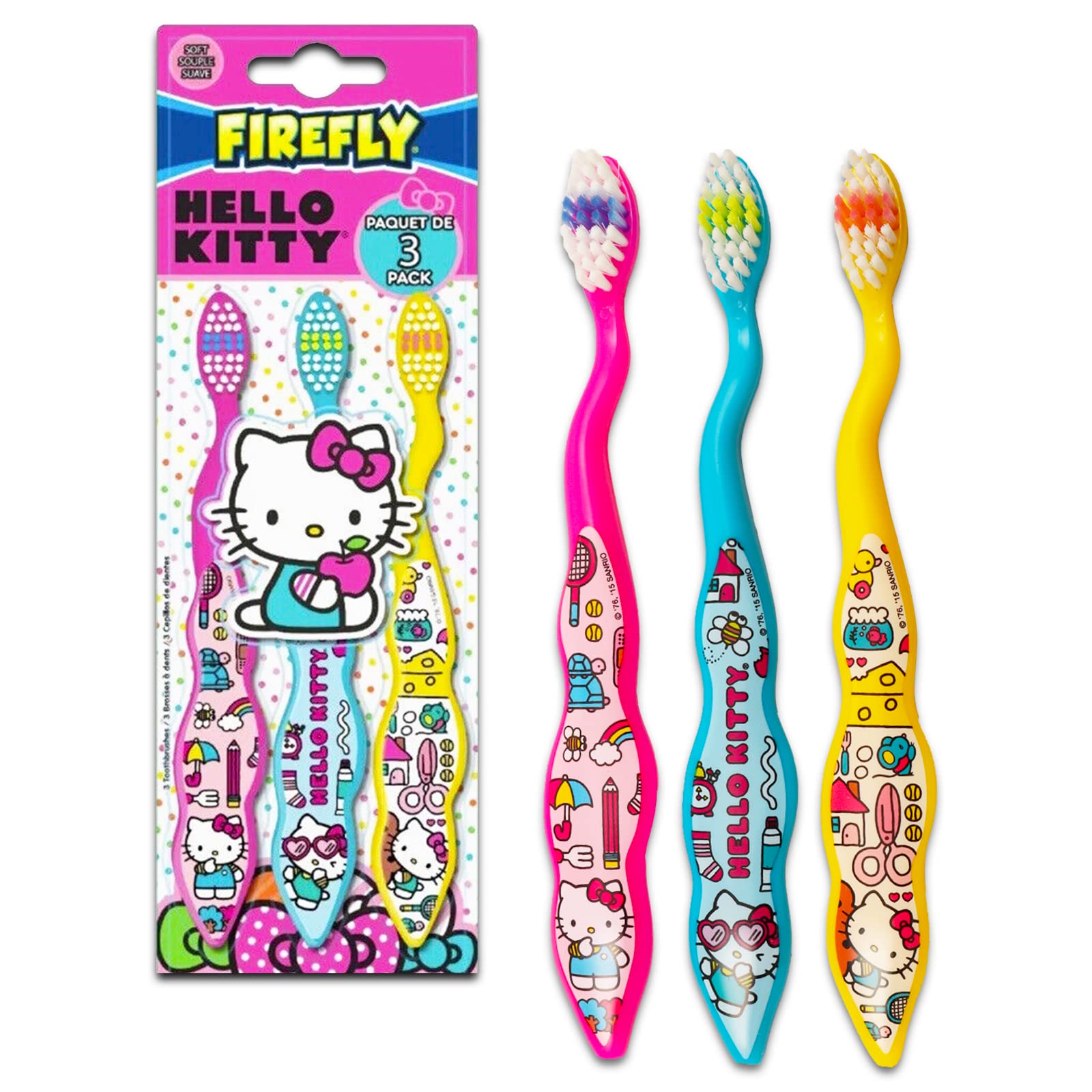 Hello Kitty Bathroom Set - 4 Pc Hello Kitty Bathroom Accessories Bundle with Hello Kitty Toothbrushes, and More (Hello Kitty Collectibles)