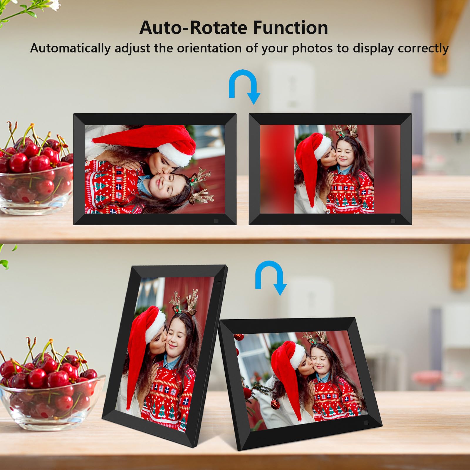 FRAMEO Smart Digital Photo Frame, 10.1 Inch WiFi Digital Picture Frame with IPS Touch Screen, Auto-Rotate, 16GB Storage, Easy to Share Photos or Videos via Frameo APP from Anywhere (Black)