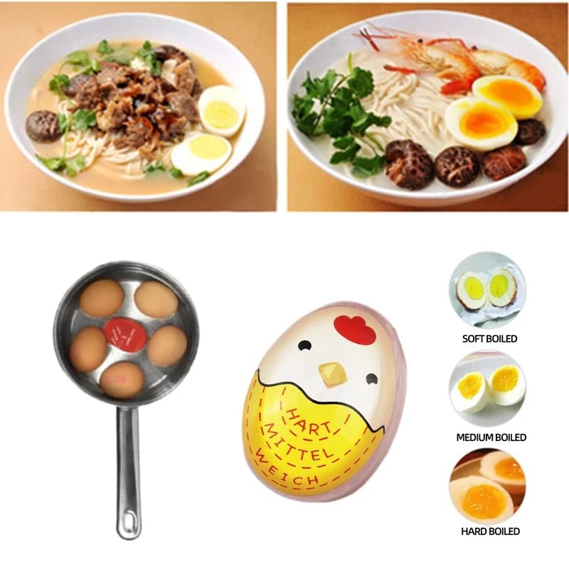 Finyoffiy 2 Pack Egg Timer for Boiling Eggs Hard Boiled Egg Timer That Changes Color When Done