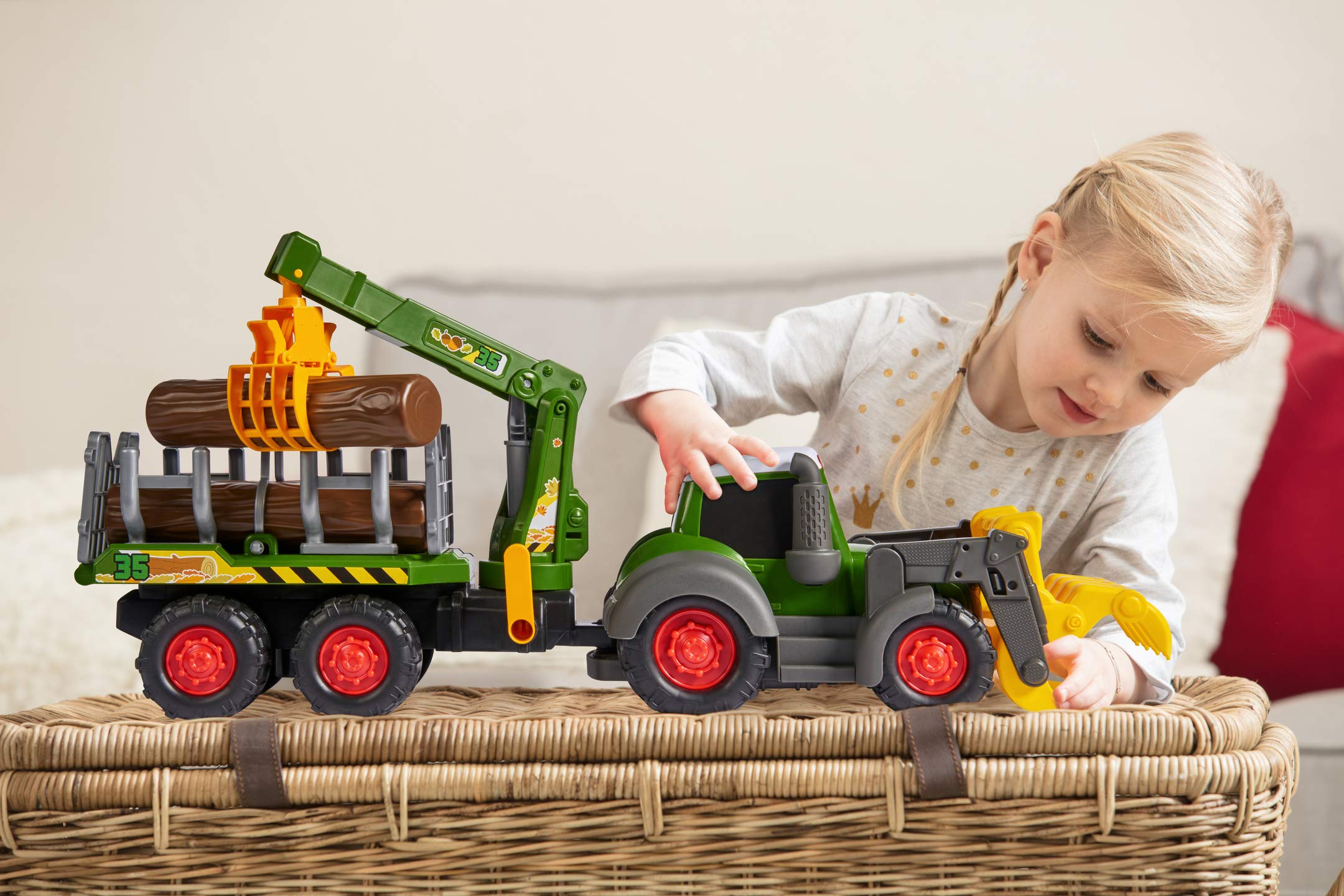 DICKIE TOYS - Happy Fendt 25 Inch Forester Truck and Trailer, Green