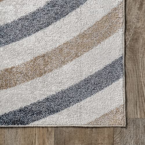 nuLOOM Modern Swirls Machine Washable Area Rug, 4x6, Blue