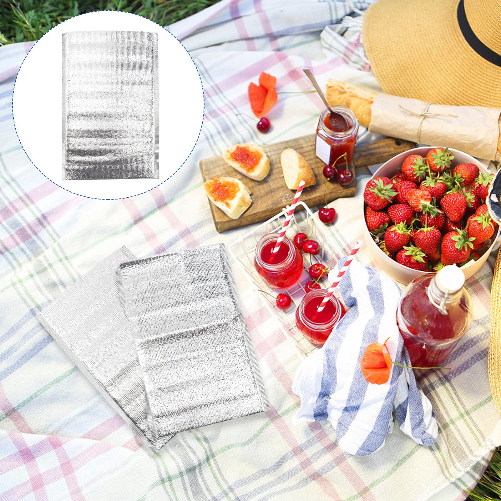 Hemoton 40 pcs Thermal Insulated Bubble Mailers Disposable Insulation Shipping Bags Thermal Box Liners Thermal Padded Envelopes Insulation Bag for Food Fruit Take- out (20x30CM)