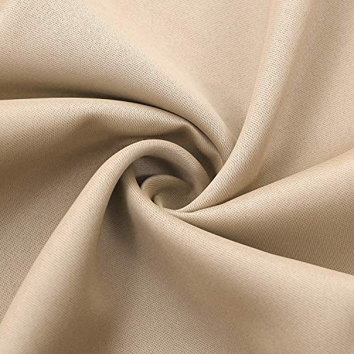DWCN Beige Blackout Curtains for Bedroom, Room Darkening Thermal Insulated Light Blocking Curtains 45 Inch Length, Set of 2, W42 x L45