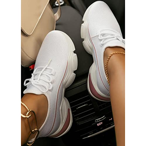FASDNENDYS Women Steel Toe Shoes for Work Lightweight Breathable Shoes Industrial Construction Work Hiking Sneaker White