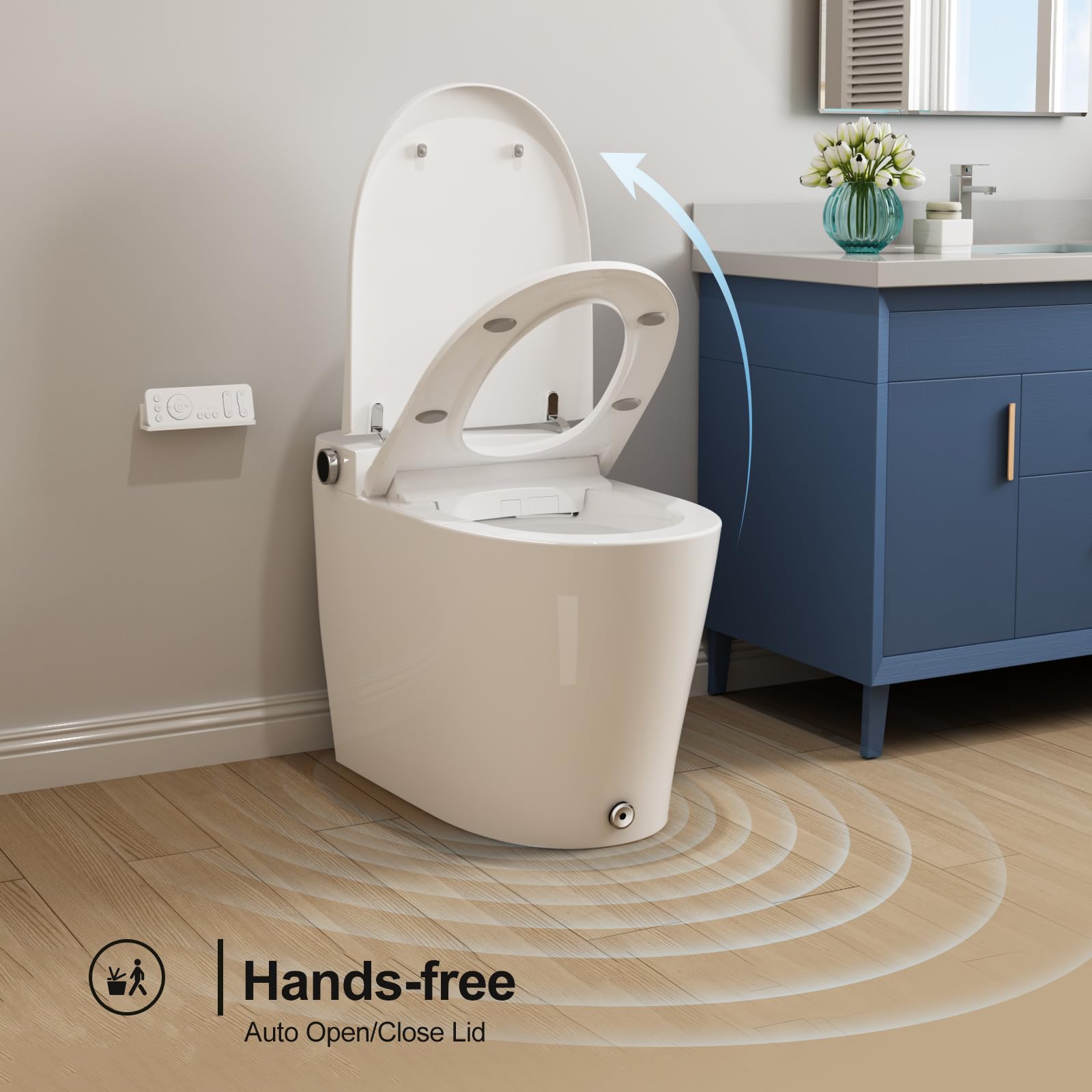 HOROW Luxury Smart Toilet, Upgraded and Modern with Bidet Built-in, Tankless Toilet with Automatic Powerful Flush, Auto Open/close Lid, Heated Bidet Seat, Instant Warm Water