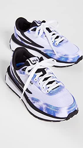 Fila Women's Renno Tie Dye Sneakers, White/Cobalt Blue/Storm Blue, 7 Medium US